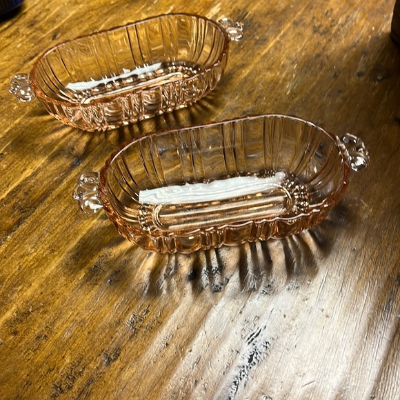 Kitchen | Pink Depression Glass Olive Dish Set Of 2 | Poshmark